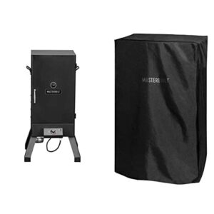 masterbuilt 30 inch analog electric smoker with 2 racks + cover bundle