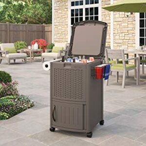 Suncast DCCW3000DTD Resin Wicker, Dark Taupe Cooler