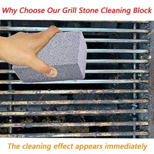 Encoli Grill Cleaning Brick Block, Pumice Stone for Removing BBQ Grills, Racks, Flat Top Cookers, Pool, Toilet Cleaner (Grey 4 Pack)