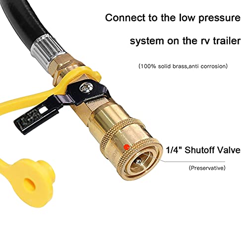 GCBSAEQ 6FT Quick Connect Propane Hose with Regulator Low Pressure Gas Propane Tank QCC1 to 1/4" Female Quick Connect Adapter for Olympian 5100, 5500 RV Grill