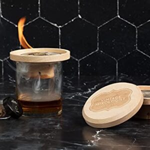 Vintage Mixologist Cocktail Smoker with 4 Pack of Smoking Chips | Oak, Cherry, Apple, and Hickory | Infuse Cocktails, Wine, Whiskey, Cheese, and more | Smoking Glass Cloche