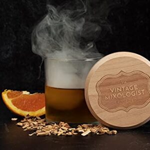 Vintage Mixologist Cocktail Smoker with 4 Pack of Smoking Chips | Oak, Cherry, Apple, and Hickory | Infuse Cocktails, Wine, Whiskey, Cheese, and more | Smoking Glass Cloche