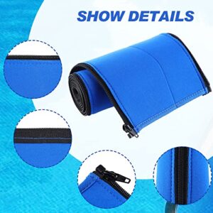 2 Pieces 4 Feet Pool Handrail Cover Blue Hand Railing Cover Zippered Inground Pool Covers Slip Resistant Rail Grip for Swimming Pool Inground Ladder Handles