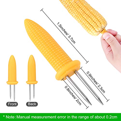 FEPITO 9 Pcs Corn Trays with 20 Pcs Corn Holders on the Cob Skewers Transparent Plastic Corn Dishes Corn Holders Cob Dinnerware for Sweet Butter Corn