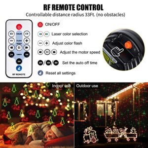 Christmas Projector Lights Outdoor, Party Laser Light Projection 10 Patterns Waterproof with Timer Speed Flash Mode Setting Landscape Spotlight for Indoor House Halloween Holiday Decoration, Red+Green