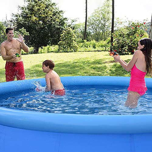 Inflatable Kiddie Pool for Summer Relax - Swimming Pool for Kids and Adults - Easy Set Up Above Ground Pools for Backyard with Electric Air Pump (Blue) (Blue)