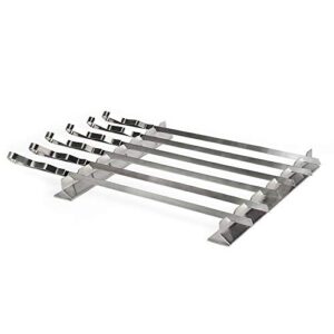 mtoye steven raichlen best of barbecue sr8816 stainless steel kabob rack set with six 17” skewers