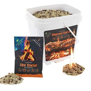 (2-Gallons + 1 Pack) Insta-Fire Charcoal Briquette Starter & Fire Starter Pack for Camping, Emergencies, Hiking, Fishing, Boating, Fire Pits, Grilling, Survival, Food Storage, Boiling Water (As Seen on Shark Tank!)