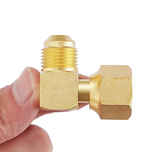 Litorange 1 PCS 90° Elbow Connector Replacement for Olympian Low Pressure Gas Fired Heaters - 3/8" Female Swivel Flare x 3/8" Male Flare,100% Brass