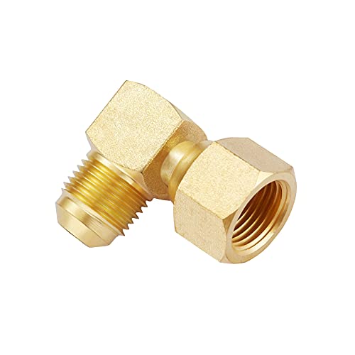 Litorange 1 PCS 90° Elbow Connector Replacement for Olympian Low Pressure Gas Fired Heaters - 3/8" Female Swivel Flare x 3/8" Male Flare,100% Brass