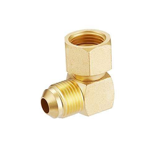 Litorange 1 PCS 90° Elbow Connector Replacement for Olympian Low Pressure Gas Fired Heaters - 3/8" Female Swivel Flare x 3/8" Male Flare,100% Brass