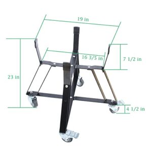 Rolling Cart Nest for Large Big Green Egg with Heavy Duty Locking Caster Wheels Powder Coated Steel Rolling Outdoor Cart Rolling Nest Big Green Egg Smoker Kamado Joe Grill Stand Accessories