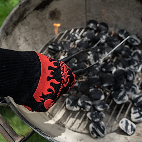 Extreme Heat Resistant Gloves - BBQ Gloves, Hot Oven Mitts, Charcoal Grill, Smoking, Barbecue Gloves for Grilling Meat Gloves, Insulated, Silicone Non-Slip Grips, U.S. Safety Tested - BBQ Dragon