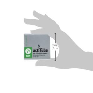 actiTube Aktivkohlefilter 50er Schachtel 4 x Slim Activated Carbon, 4 x 50 = 200 Filters, 1-Pack, Silver, Count