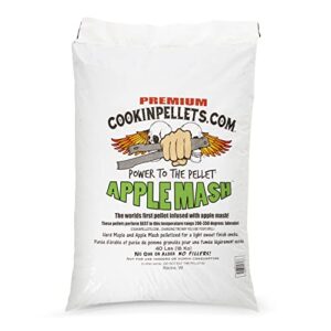 CookinPellets 40 Lb Perfect Mix Hickory, Cherry, Hard Maple, Apple Wood Pellets Bundle with Apple Mash Smoker Wood Pellets, 40 Pound Bag