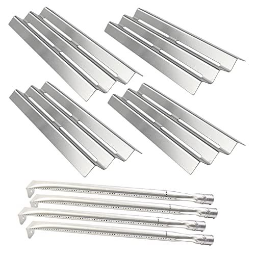 Zemibi Grill Replacement Parts for Napoleon Gas Models LEX485/605/730 LE LD485 Series Grills S81001, Stainless Steel Heat Plate Tent Shields and Heavy Duty Burner Tubes, BBQ Repair Kit, Pack of 4