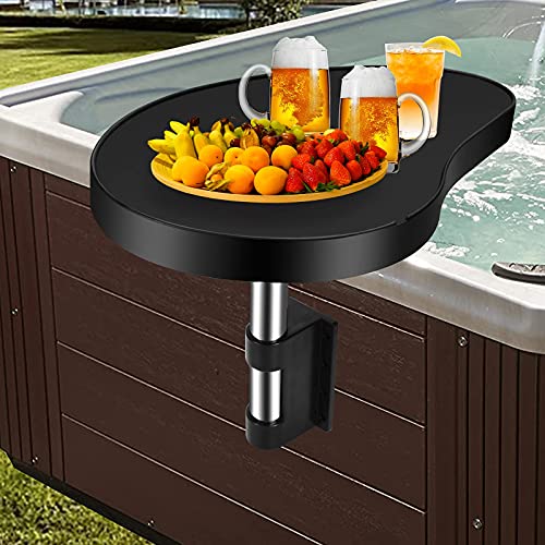 wuyule Spa Caddy Side Table Tray Hot Tub Table Tray 360° Rotation Design Spa Tray Cup Holder for Hot Tub