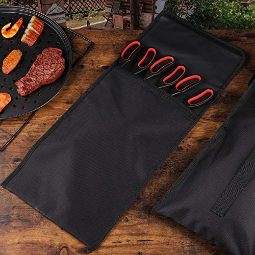 Healeved 2pcs BBQ Tool Storage Bags Barbecue Hardware Tool Holder Pouch Barbecue Tool Holder Bags for Camping Backyard Barbecue Black 18.7x8.2 inches