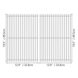 ProFire 19.5 Inch 304 Food Grade Stainless Steel Cooking Grate for Weber Genesis E310 E320 E330 S310 S320 S330 EP310 EP320 Gas Grills, Grill Grate Replacement for Weber 7528/7524