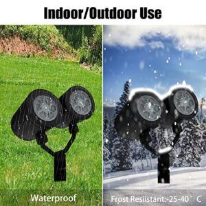 Christmas 2-in-1 Christmas Projector Lights Outdoor - Christmas Snowflake Projector Lights with Waterproof Plug in Moving Effect Wall Mountable for Garden Ballroom, Party, Halloween, Holiday