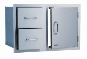 bull outdoor products 25876 door/drawer combo, 33″ x 22″, metallic