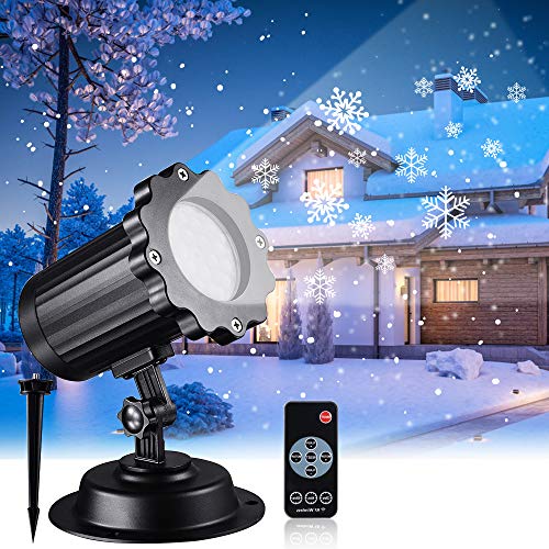 SOMKTN Snow Projector Lights-Snowfall Light Projector-Christmas Snowflake Show Projector-Waterproof Decorative Lighting Dynamic Snow Projector for Halloween, Holiday, Birthday, Wedding and Party