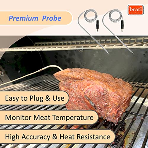 2-Pack Meat Probe Thermometer Replacement for RecTeq RT-B380 Bullseye/RT-590/RT-700 Wood Pellet Grill, Rec Tec BBQ Accessories