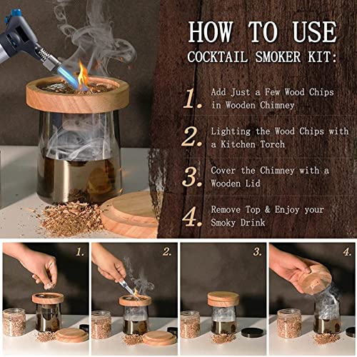 TJMBFH 2 Pack Whiskey Barrel Oak Wood Smoking Chips, fit for Smoking Gun, Hand-held Smoke Gun Smoker Infuser, Sawdust for Cocktail, Whiskey, Wine, Bourbon, Cheese, Meat (Pecan & Hickory)