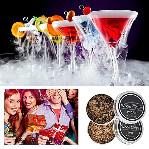 TJMBFH 2 Pack Whiskey Barrel Oak Wood Smoking Chips, fit for Smoking Gun, Hand-held Smoke Gun Smoker Infuser, Sawdust for Cocktail, Whiskey, Wine, Bourbon, Cheese, Meat (Pecan & Hickory)