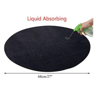 27” Round Under Grill Mat with 2 Grill Cleaning Bricks Felt Mat for BBQ Grill Charcoal Grill Desk Deck Patio Floor Protector Indoor and Outdoor Use