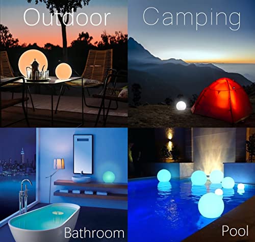 TOVEENEN Floating Pool Lights Wireless Charging 8 Inch LED Light Ball, Waterproof Rechargeable Floating Lights for Pool, Long Battery Life 20 Color Modes