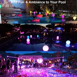 TOVEENEN Floating Pool Lights Wireless Charging 8 Inch LED Light Ball, Waterproof Rechargeable Floating Lights for Pool, Long Battery Life 20 Color Modes