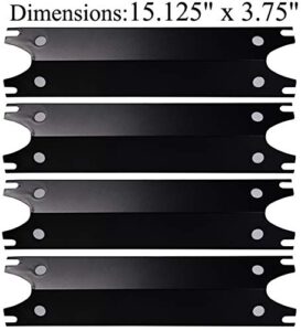 votenli p9949a (4-pack) porcelain steel heat plate heat shield for brinkmann 810-2410-s, 810-2411-f, 810-2411-s, 810-3885-f, 810-3885-s, 810-4238-0, 810-9490-0(15.125 x 3.75)