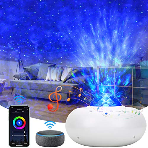 Star Projector, Smart Galaxy Projector Works with Alexa Google Assistant, Phone App Remote Control Night Light Projector with LED Nebula Galaxy Bluetooth Speaker Timer for Kids Adults Bedroom Decor