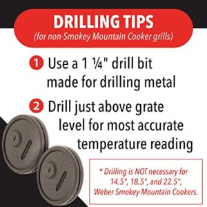 2 Pack Thermometer and Probe Grommet for Grills - Compatible with Weber Smokey Mountain Cookers and More - Compare to Replacement 85037 - by Impresa Products