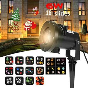 Aipande Christmas Lights，16 Patterns Plug-in Card Lawn Lamp ，Party LED Projection Light， Outdoor IP65 Holiday Decoration Light， for Halloween，Christmas, Birthday Party,New Year,Valentine's Day