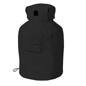 linkool upgrade 20 lbs propane tank cover,black,hides often ugly/rusty/dirty tank cylinder,all weather protection