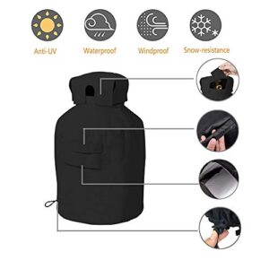 Linkool Upgrade 20 lbs Propane Tank Cover,Black,Hides Often Ugly/Rusty/Dirty Tank Cylinder,All Weather Protection