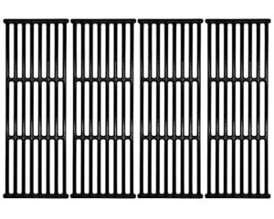 hongso 17 3/8″ porcelain polished cast iron cooking grates replacement for broil-mate, broil king 9625-67, 9625-84, baron 320, baron 340, baron 440, huntington and sterling, pcb005, 4pcs