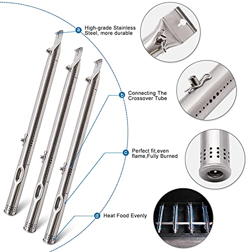 Criditpid Grill Parts Kits Compatible for Char-Broil Charbroil 463247412, 463257110, 463247109, 463270912, 463243812, 463270614, Heat Plates Replacement for Charbroil 3 Burner 463257110 Grill