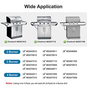 Criditpid Grill Parts Kits Compatible for Char-Broil Charbroil 463247412, 463257110, 463247109, 463270912, 463243812, 463270614, Heat Plates Replacement for Charbroil 3 Burner 463257110 Grill