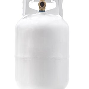 Flame King YSN10LB 11 lb Steel Propane Tank Cylinder with Type 1 Overflow Protection Device Valve, Great for Camping, Fire Pits, Heaters, Grills, Overlanding, White