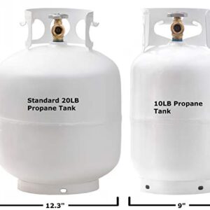 Flame King YSN10LB 11 lb Steel Propane Tank Cylinder with Type 1 Overflow Protection Device Valve, Great for Camping, Fire Pits, Heaters, Grills, Overlanding, White