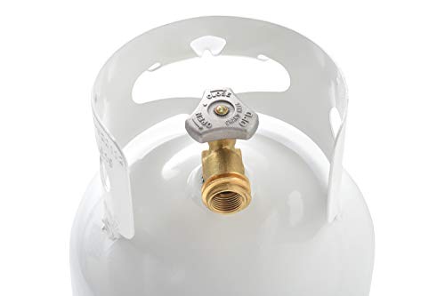 Flame King YSN10LB 11 lb Steel Propane Tank Cylinder with Type 1 Overflow Protection Device Valve, Great for Camping, Fire Pits, Heaters, Grills, Overlanding, White