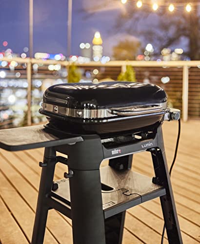 Weber Lumin Compact Outdoor Electric Barbecue Grill, Black - Great Small Spaces such as Patios, Balconies, and Decks, Portable and Convenient