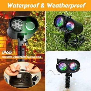 Animation Projector Lights,18 Slides/72 Patterns 2 in 1 Moving Pattern Projection Lights Landscape Lights Waterproof Outdoor Indoor for Holidays Halloween Parties Decoration