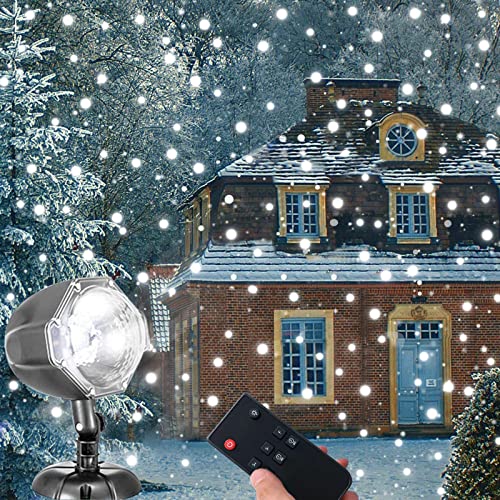 AOLOX Snowfall LED Lights Christmas Snow Rotating Projectors Lights Remote Control Waterproof Outdoor Landscape Decorative Lighting for Patio,Garden,Halloween,Christmas,Holiday,Wedding,Party