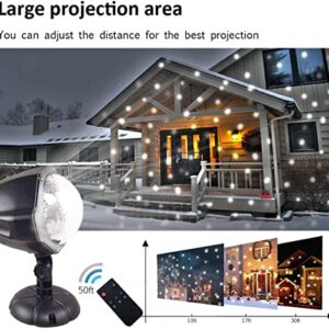 AOLOX Snowfall LED Lights Christmas Snow Rotating Projectors Lights Remote Control Waterproof Outdoor Landscape Decorative Lighting for Patio,Garden,Halloween,Christmas,Holiday,Wedding,Party