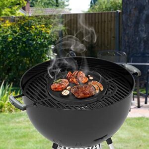 only fire Replaced Gourmet BBQ System Cast Iron Griddle with Handles, Fits for Weber 22-1/2 inch Charcoal Kettle Grills