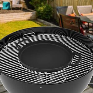 only fire Replaced Gourmet BBQ System Cast Iron Griddle with Handles, Fits for Weber 22-1/2 inch Charcoal Kettle Grills